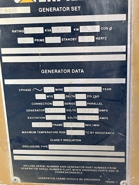 CAT 3406 (320 KW) GENERATOR SET IN TRAILER WITH 1850 HOURS. - Rackers ...
